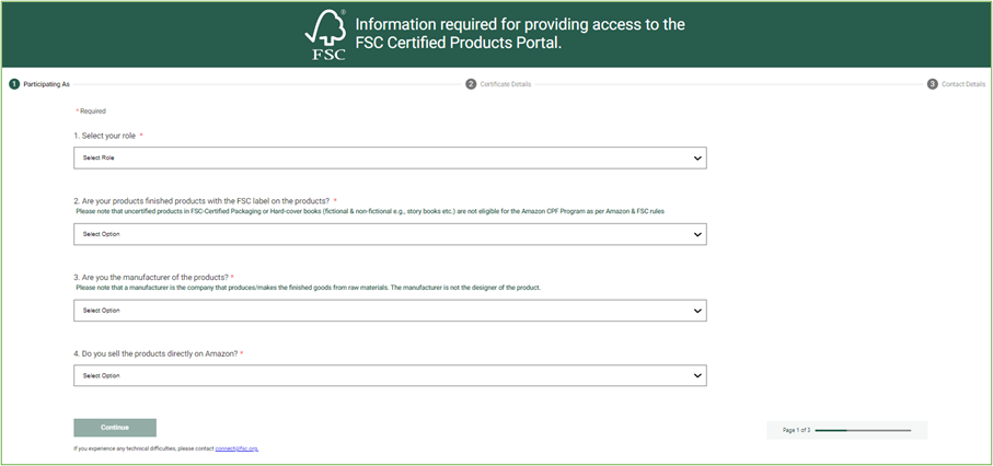 User Manual: FSC Certified Products Portal | FSC Connect